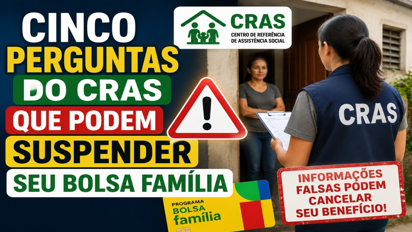 Cinco perguntas do CRAS que podem suspender seu Bolsa Família