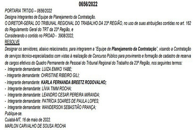 Concurso TRT-23 MT: Comissão é formada e edital fica mais perto de sair