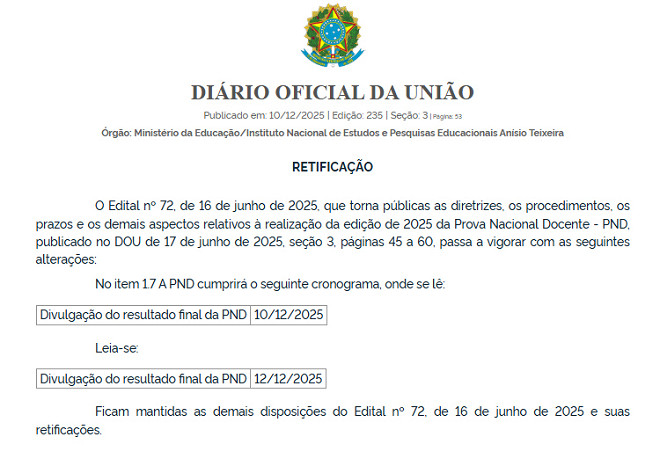 Resultado PND 2025 saiu; veja como consultar as notas